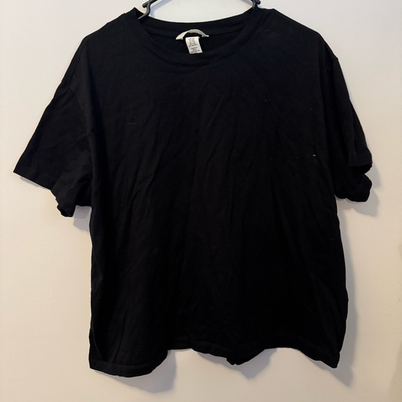 H&M | Shirts | Hm Womens Xxl Black Short Sleeve Boxey Tee | Poshmark